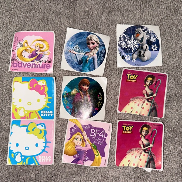 Office | 9 Piece Disney Frozen Toy Story Hello Kitty Stickers Bundle ...